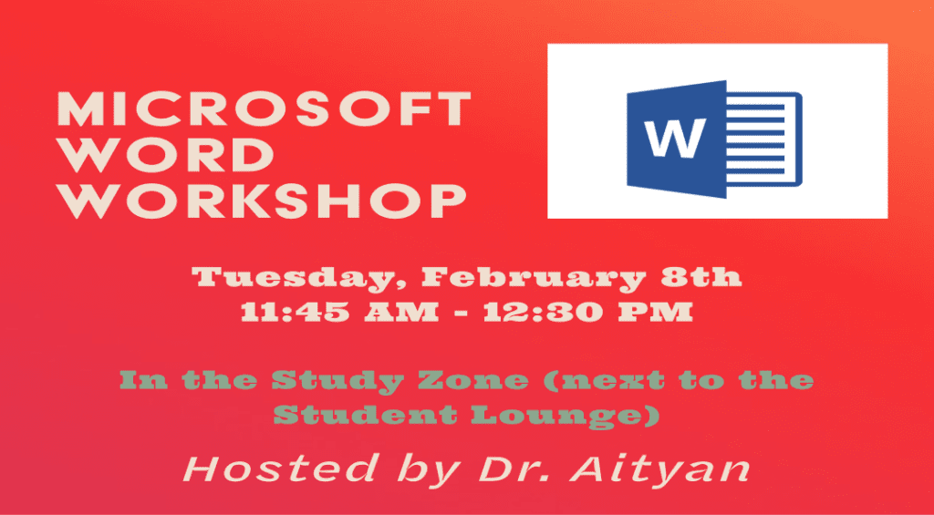 Microsoft Word Workshop – Student Services